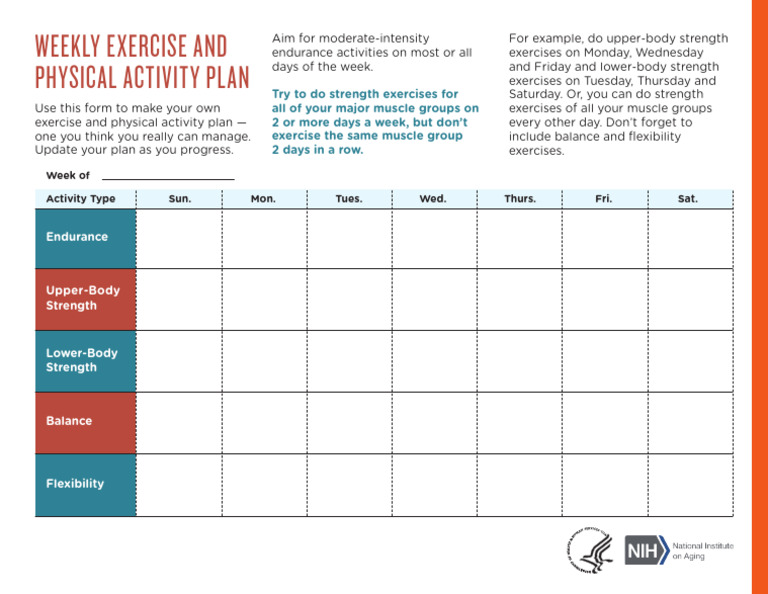 Weekly Exercise Plan | PDF