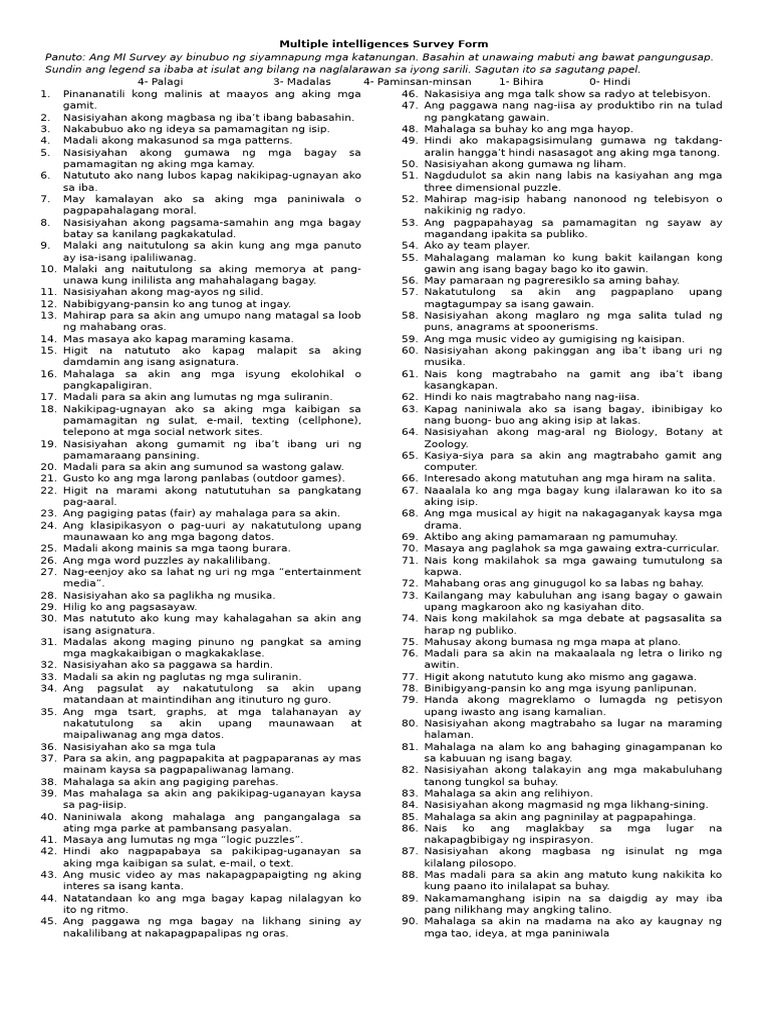 MI, Holland Code, PSC With Scoring Sheet | PDF
