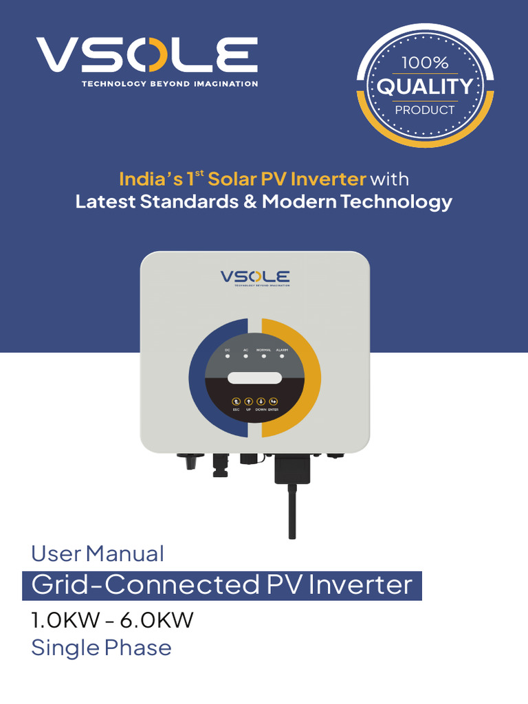 Vsole 1 6KW | PDF | Power Inverter | Photovoltaics