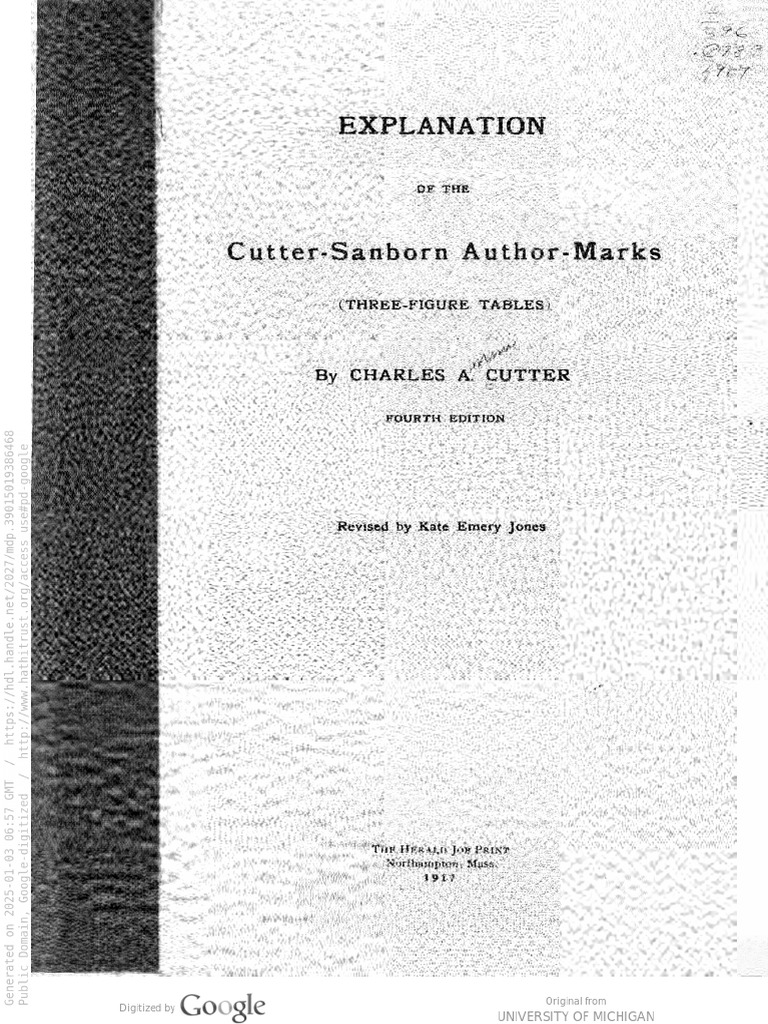 Ca Cutter Rule For Assign Cutter Number | PDF | Books | Folio