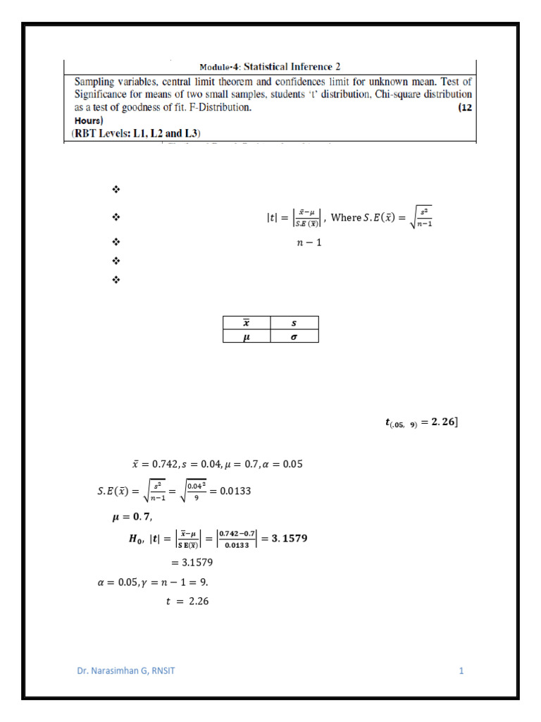BCS301 - Module 4 | PDF | Statistical Theory | Statistics
