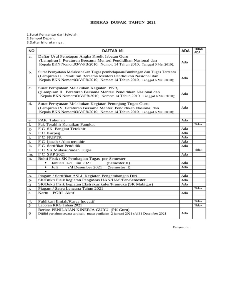 Lampiran Dupak Pakto | PDF