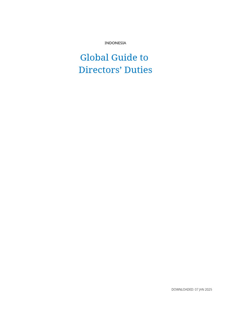 DLA Piper Directors Duties Indonesia | PDF | Bankruptcy | Legal Liability