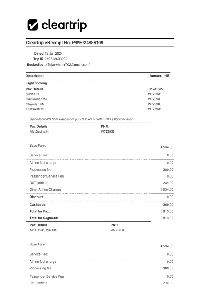 240712633020-receipt | PDF | Credit Card | Fare