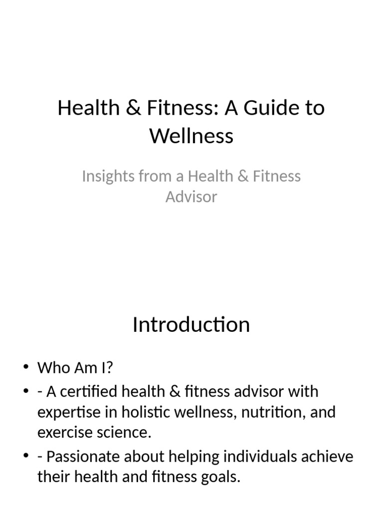 Health Fitness Advisor Knowledge | PDF