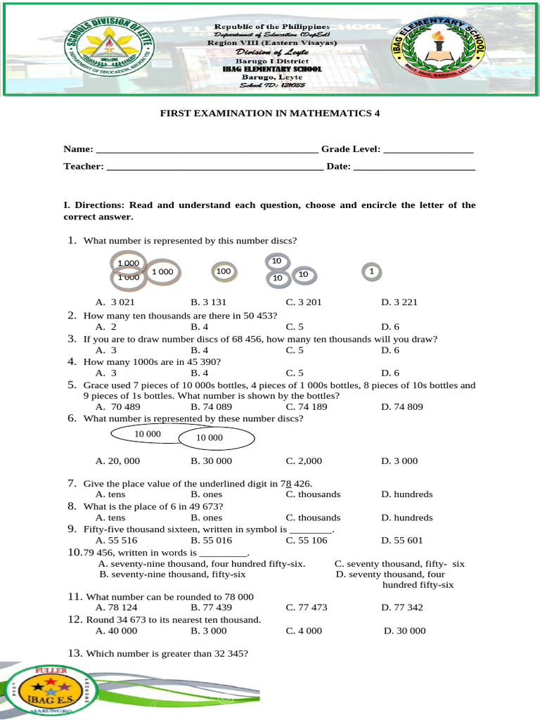 First Quarter Exam in Math 4 | PDF | Cognition | Cognitive Science