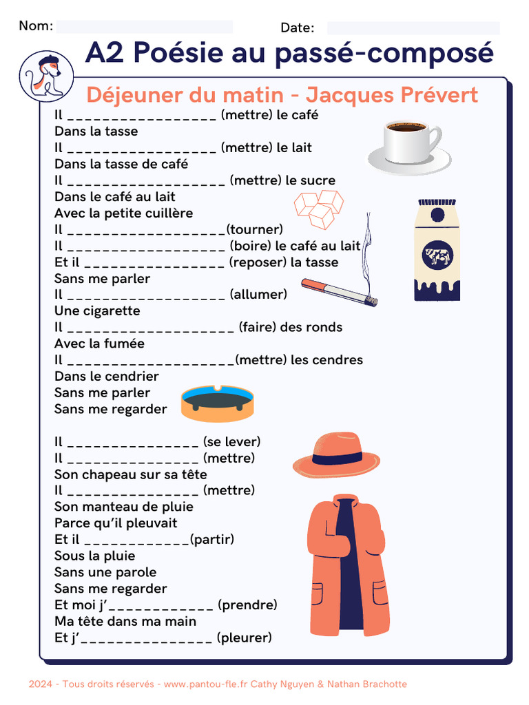 Poème "Déjeuner du matin" de Prévert | PDF