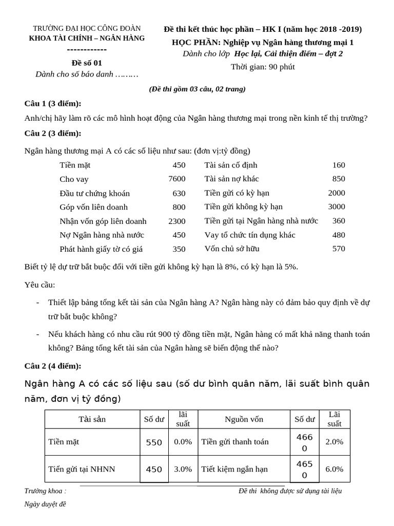 NHTM 1-học lại đợt 1 kỳ 1 | PDF