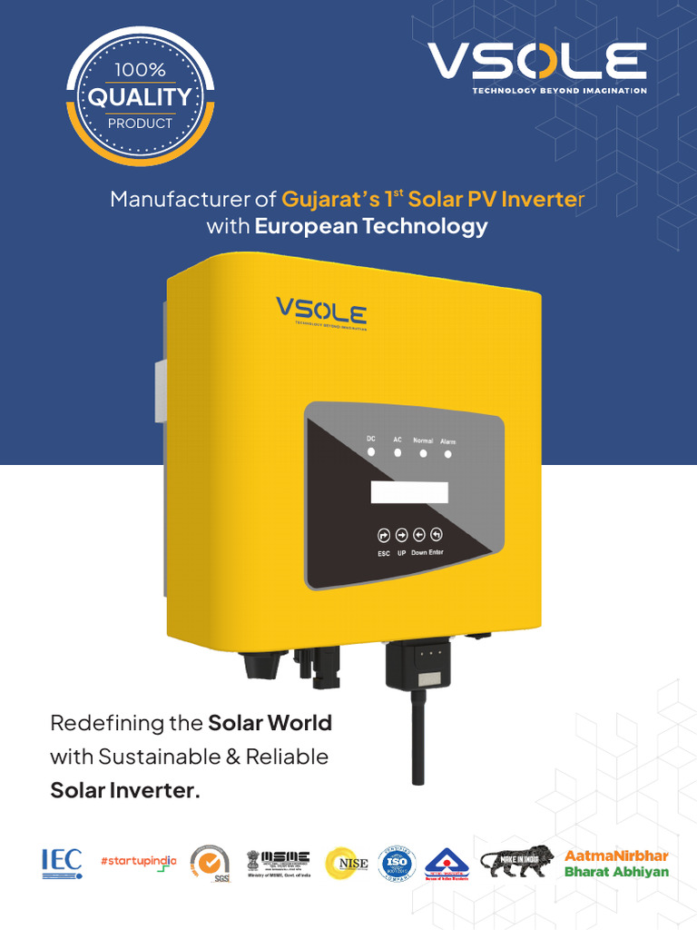 VSOLE INVERTER DATASHEET Single-Phase & Three Phase | PDF | Power Supply | Alternating Current