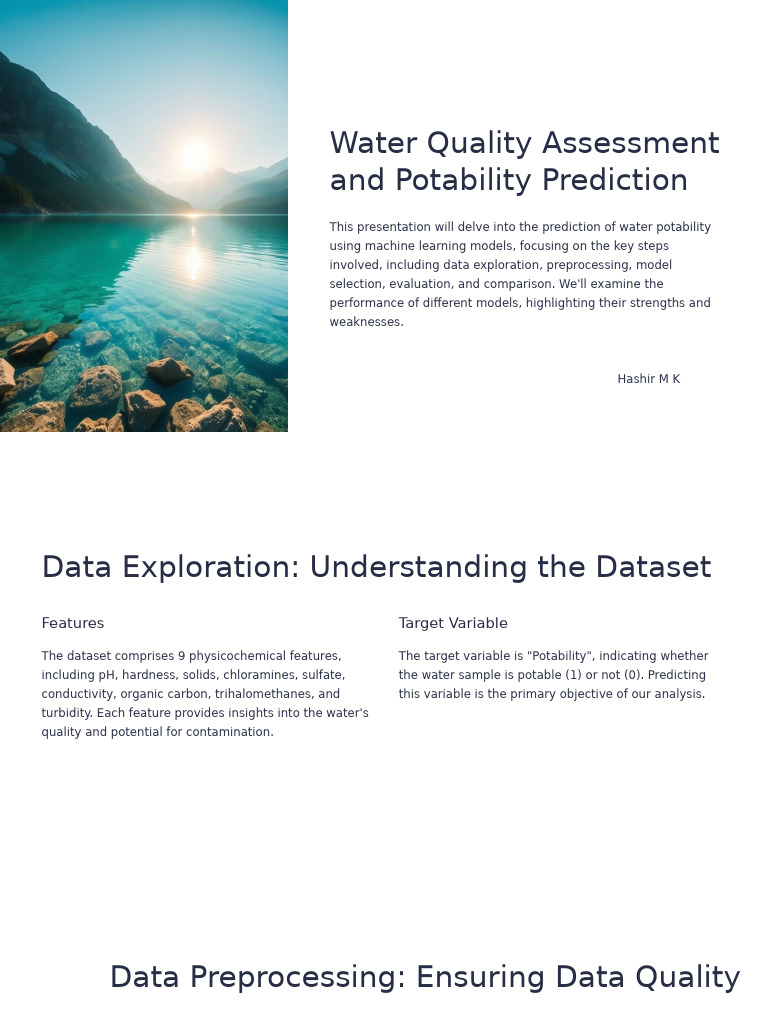 Water Potability PPT | PDF | Outlier | Receiver Operating Characteristic