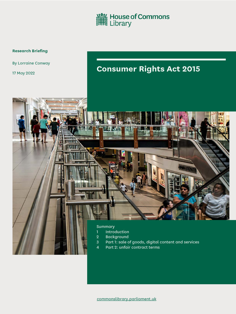 Consumer Rights Act 2015 Overview | PDF | Consumer Protection ...