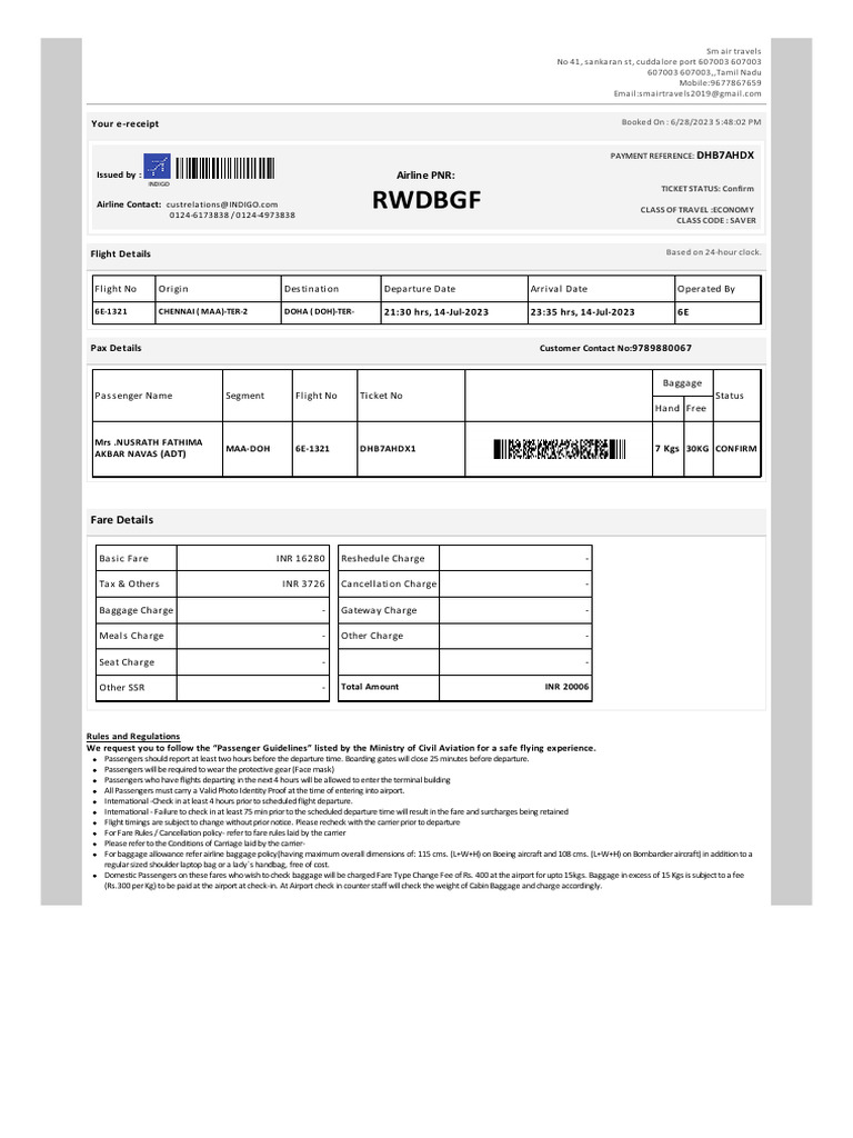 Dhb7ahdx Ticket Copy | PDF | Transport | Aviation