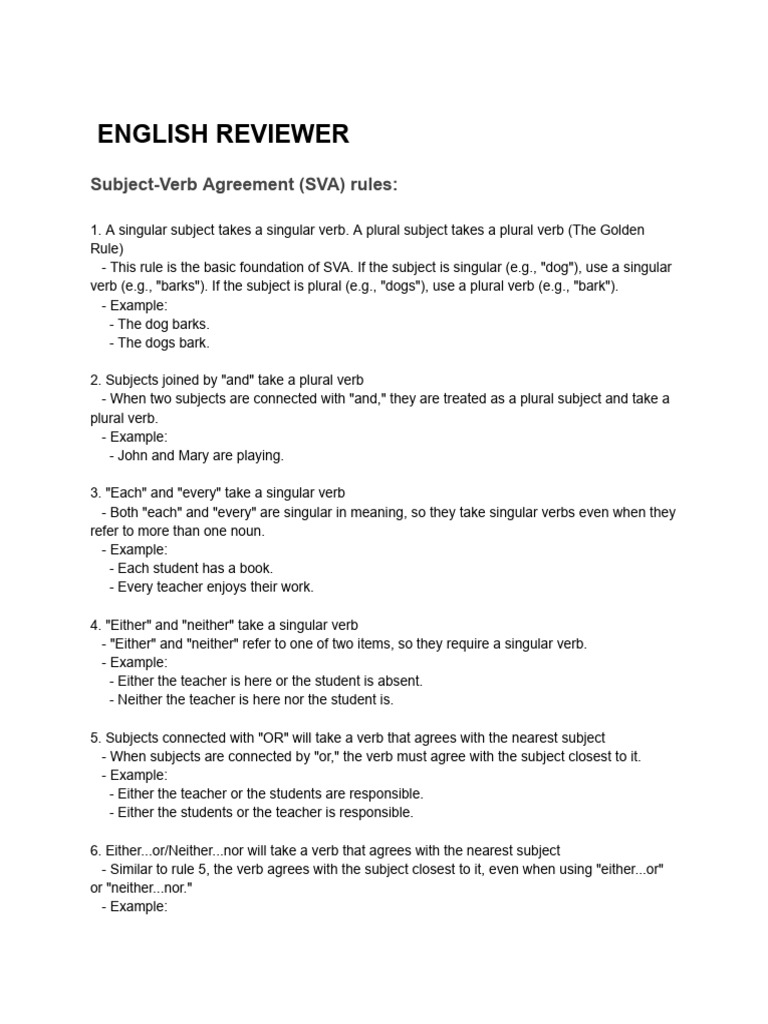 ENGLISH REVIEWER | PDF | Grammatical Number | Plural
