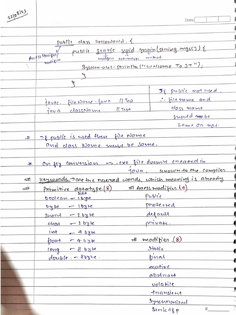 Java Notes by Ashutosh Sharma | PDF