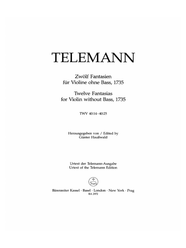 Teleman 1 Fantasias | PDF
