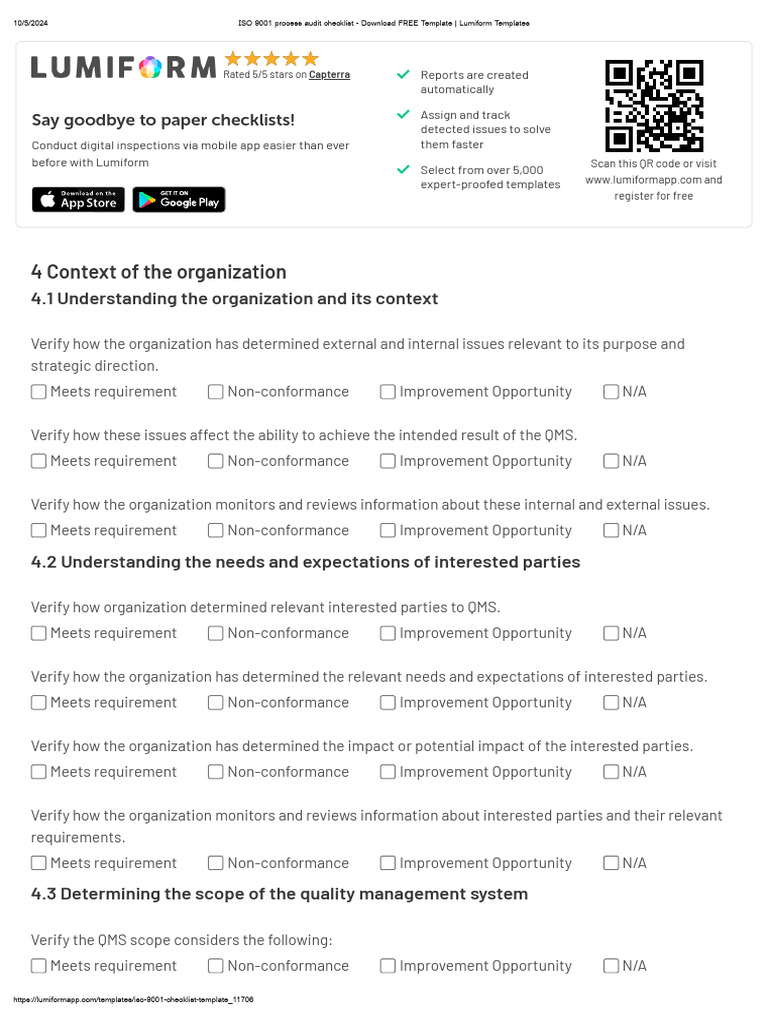 ISO 9001 Audit Checklist Guide | PDF | Quality Management System ...