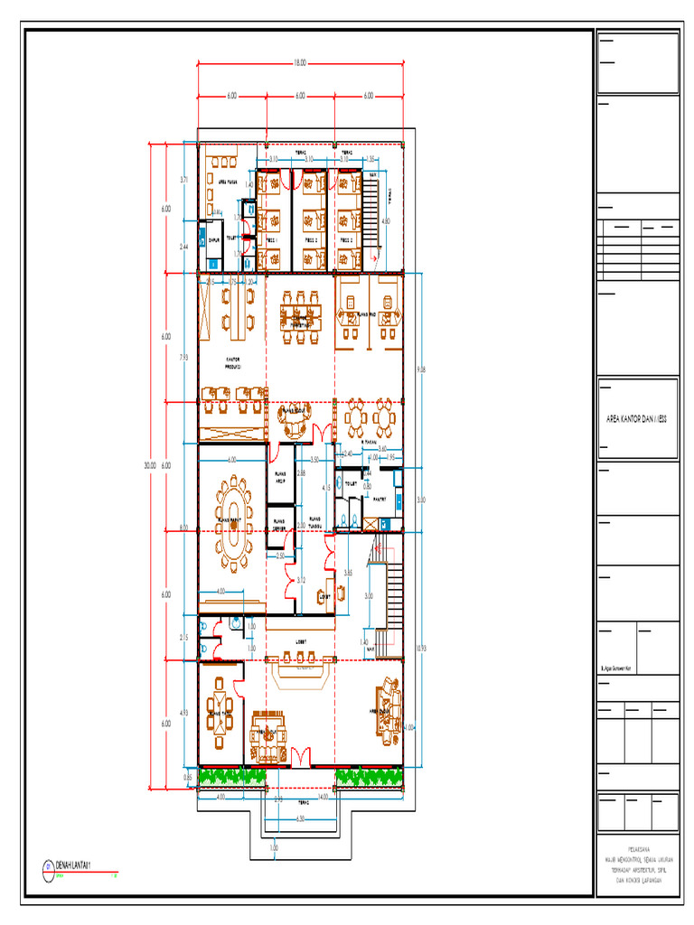 Denah Lantai 1 Kantor & Mess - Ligung | PDF