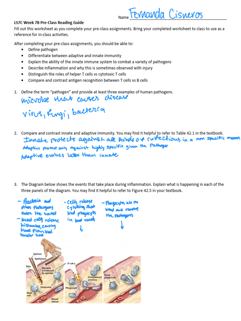 LS7C+Week+7B+Pre-Class+Reading+Guide | PDF | Antigen | Immune System LS7C+Week+7B+Pre-Class+Reading+Guide | PDF | Antigen | Immune System