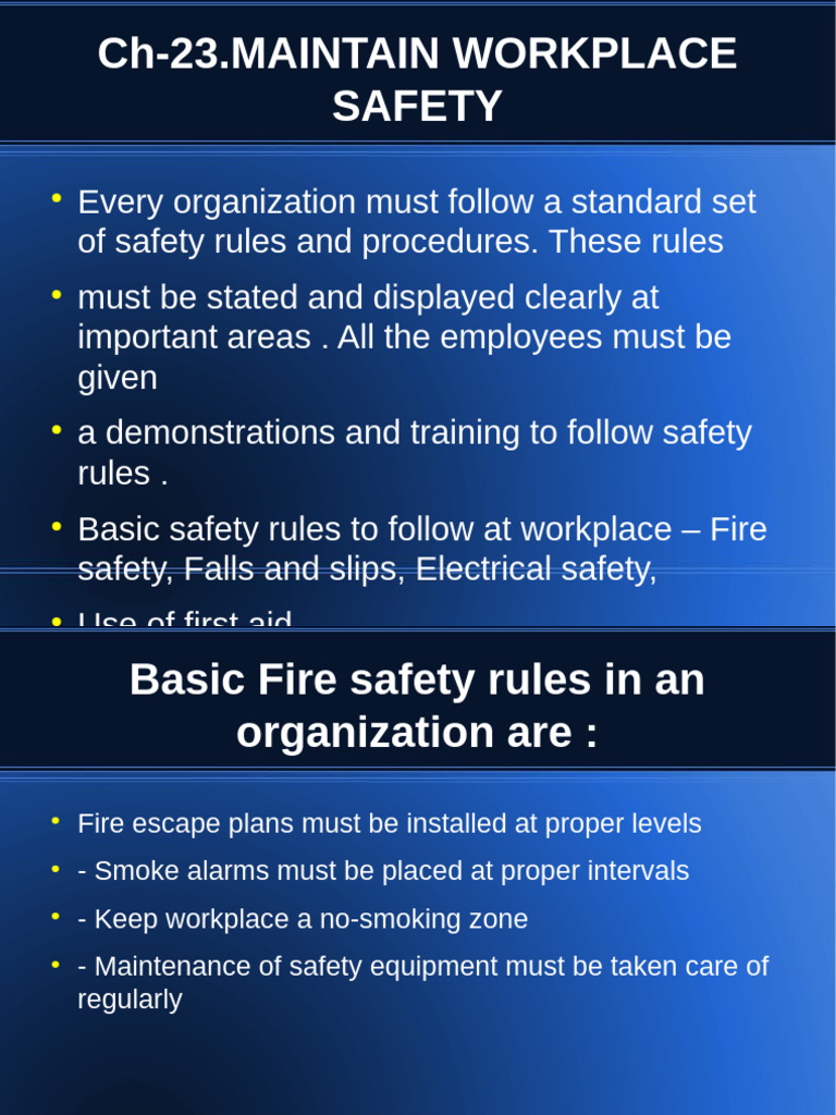 Ch-23 Workplace Safety | PDF