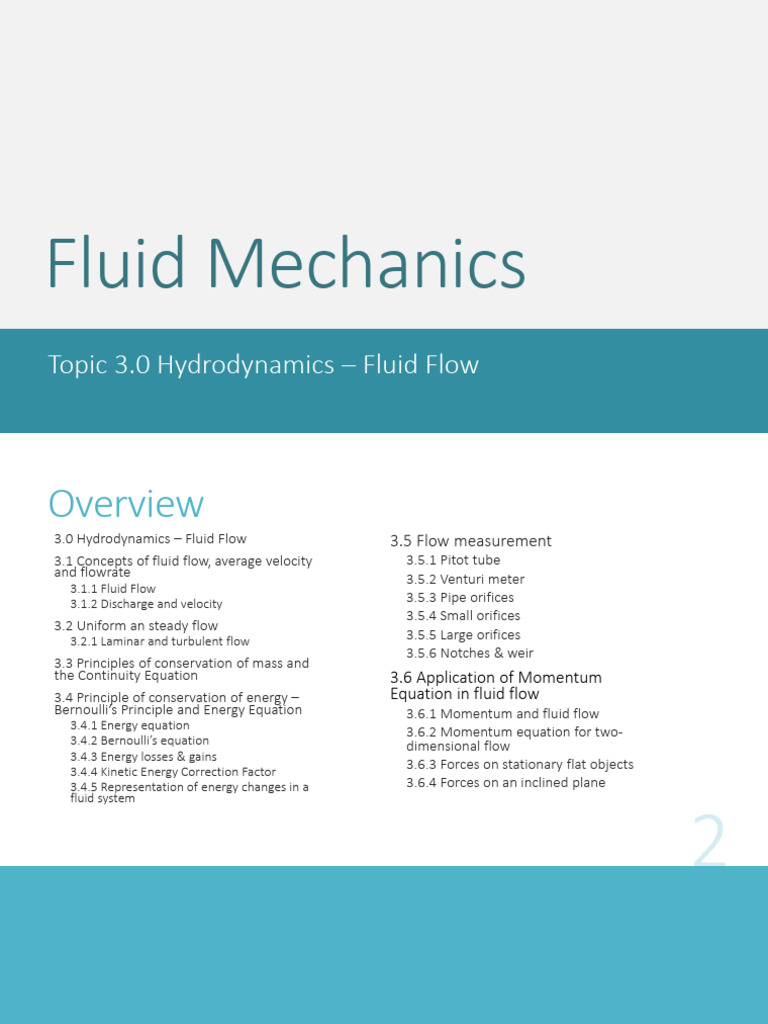 Topic 3 | PDF | Fluid Dynamics | Flow Measurement
