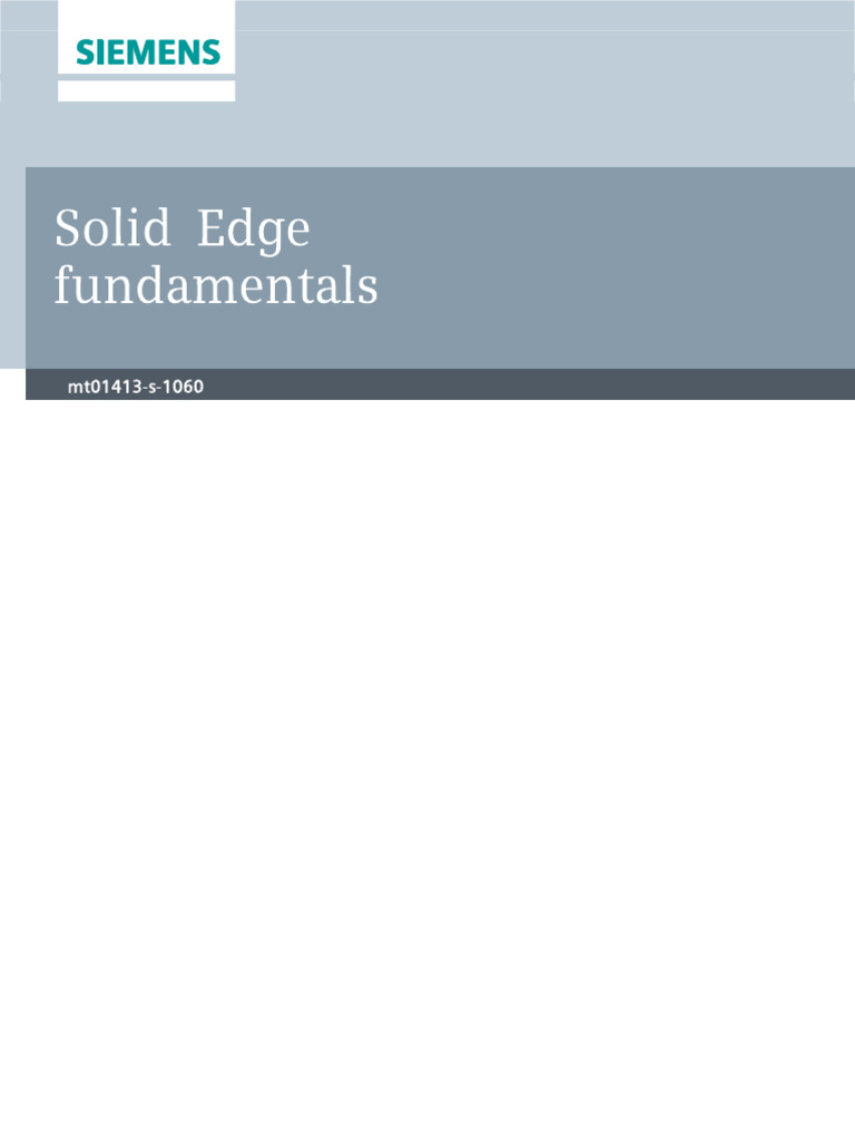 Solid Edge Fundamentals | PDF