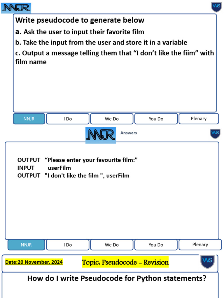 Pseudocode for User Input and Conditions | PDF | Parameter (Computer Programming) | Software ...