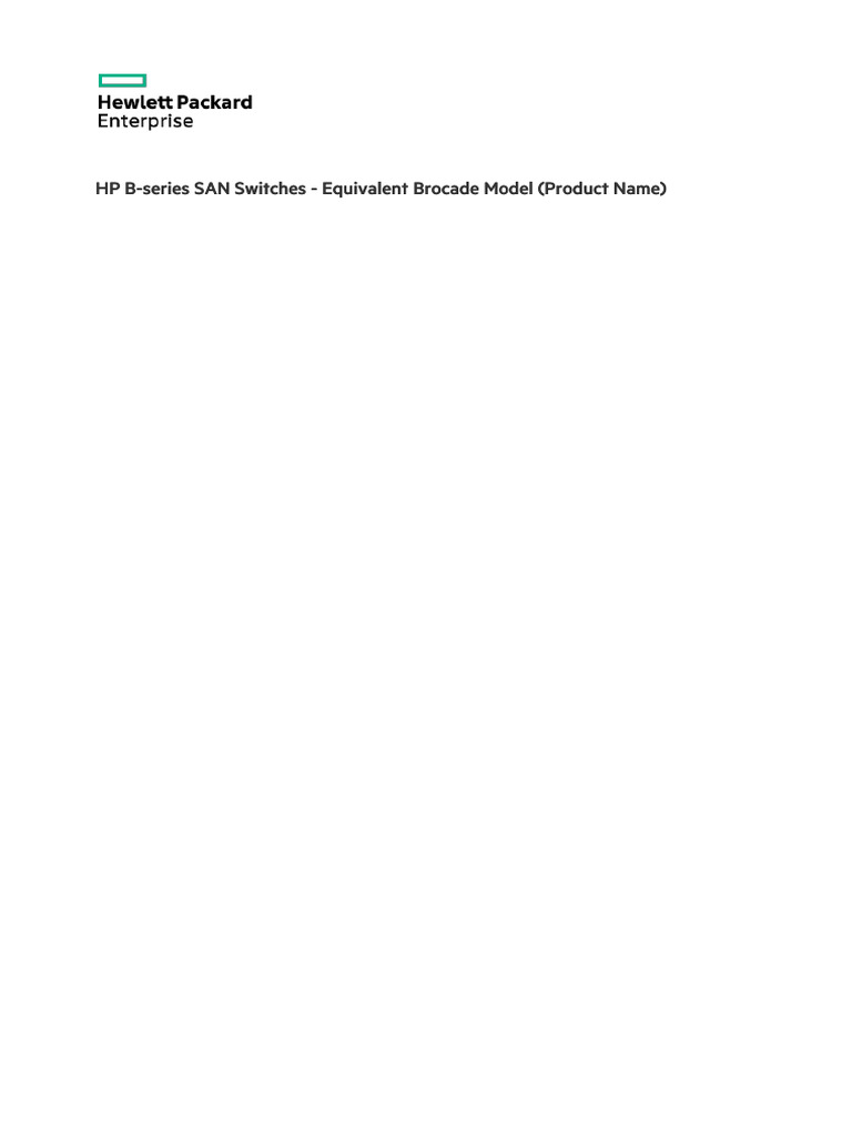 HP B-Series SAN Switches & Brocade Models | PDF | Computer Science ...