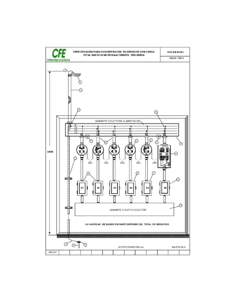acometida cfe, diagrama | PDF