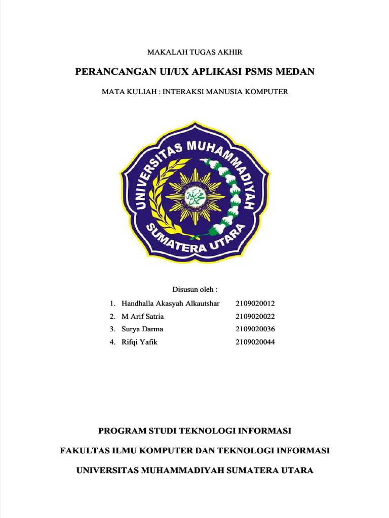 Contoh Tugas Akhir IMK | PDF