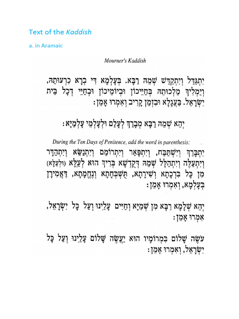Text of The Kaddish | PDF