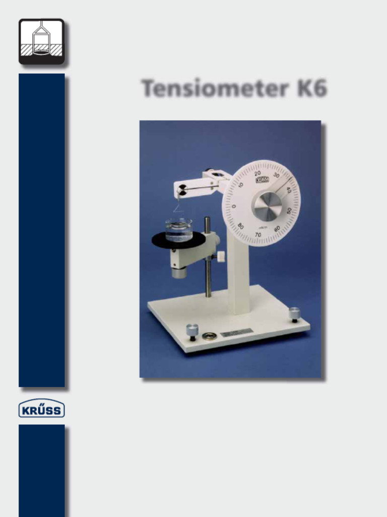 KRÜSS Tensiometer k6 | PDF | Surface Tension | Wetting