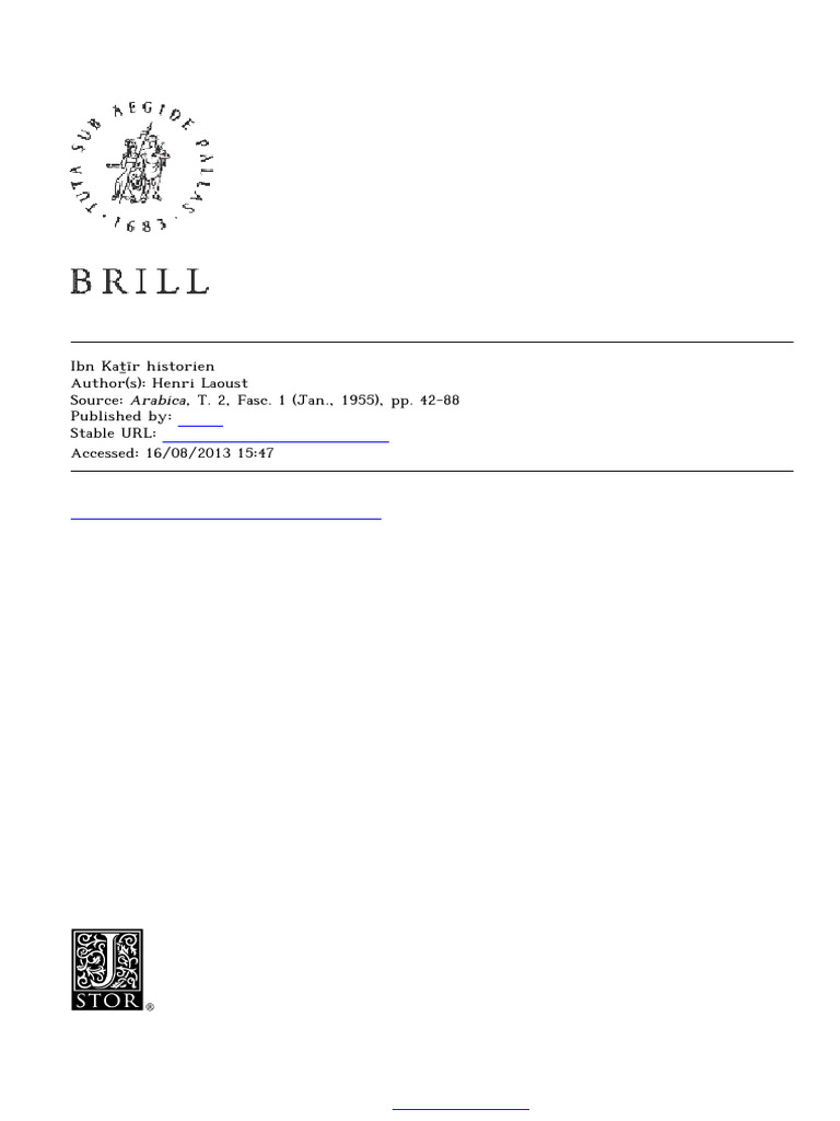 Ibn Katir : Historien et Jurisconsulte | PDF