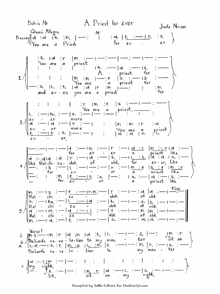 (Choirscript - Com) - A-Priest-Forever-Jude-Nnam-71a66 | PDF