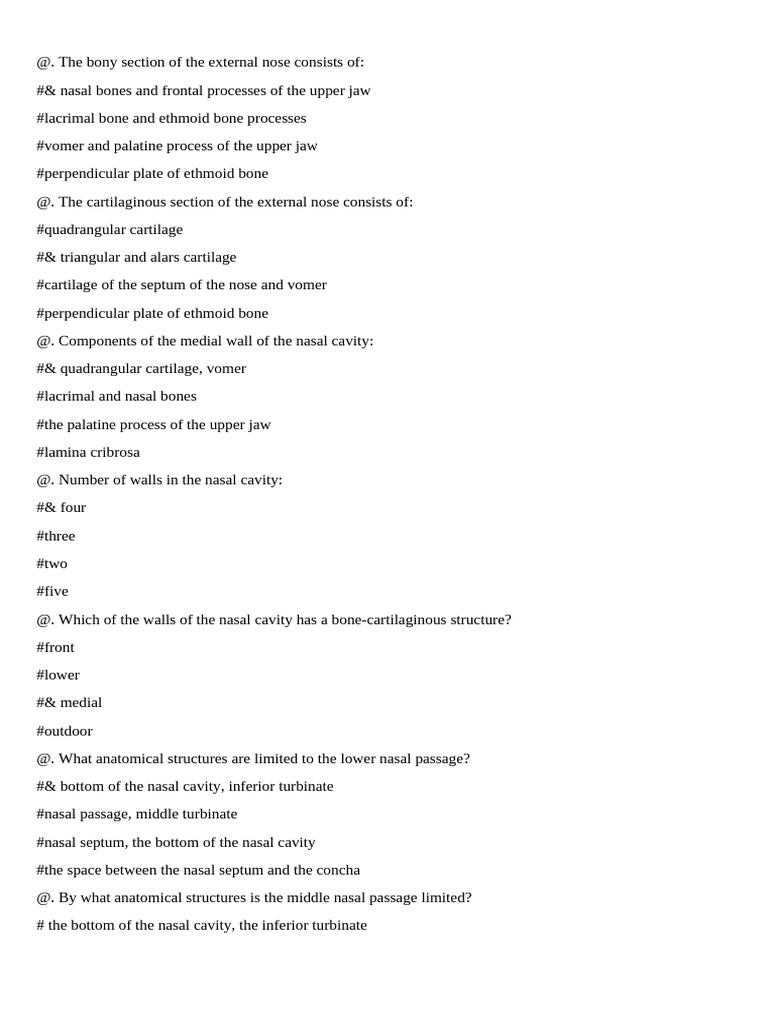 ENT mcqs | PDF | Human Nose | Otorhinolaryngology