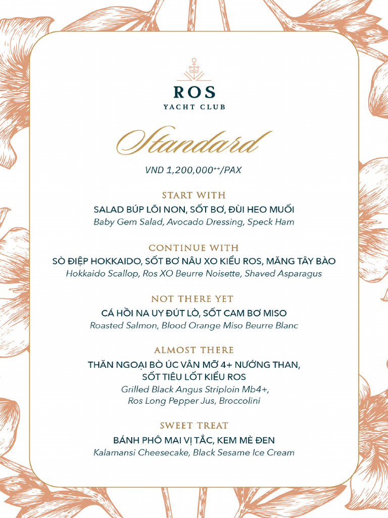 Ros - Set Menu Standard 1200 Opt1 | PDF