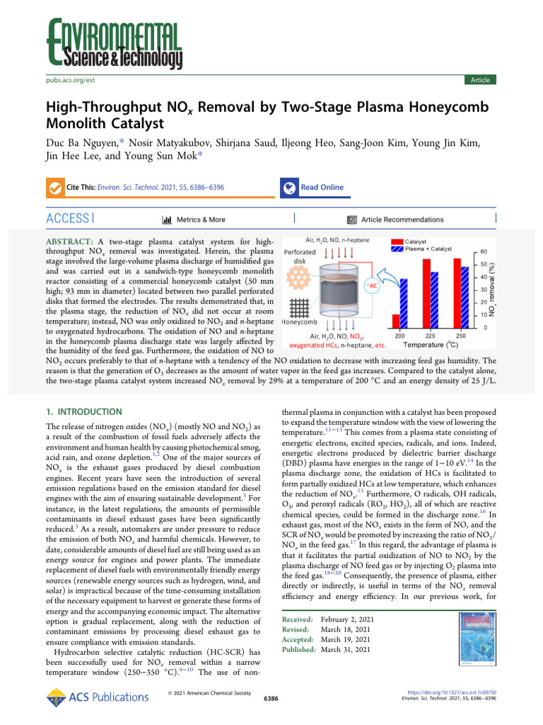 High-Throughput NOx Removal Catalyst | PDF | N Ox | Exhaust Gas