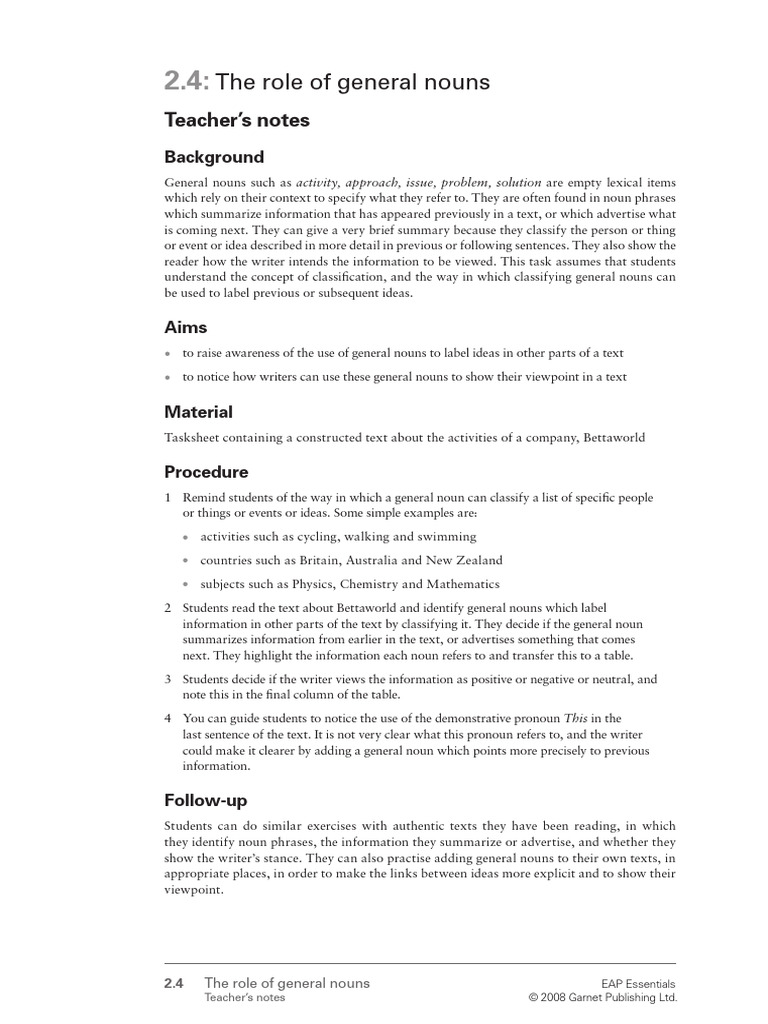 2.4 EAP Essentials Exercises | PDF | Information | Noun