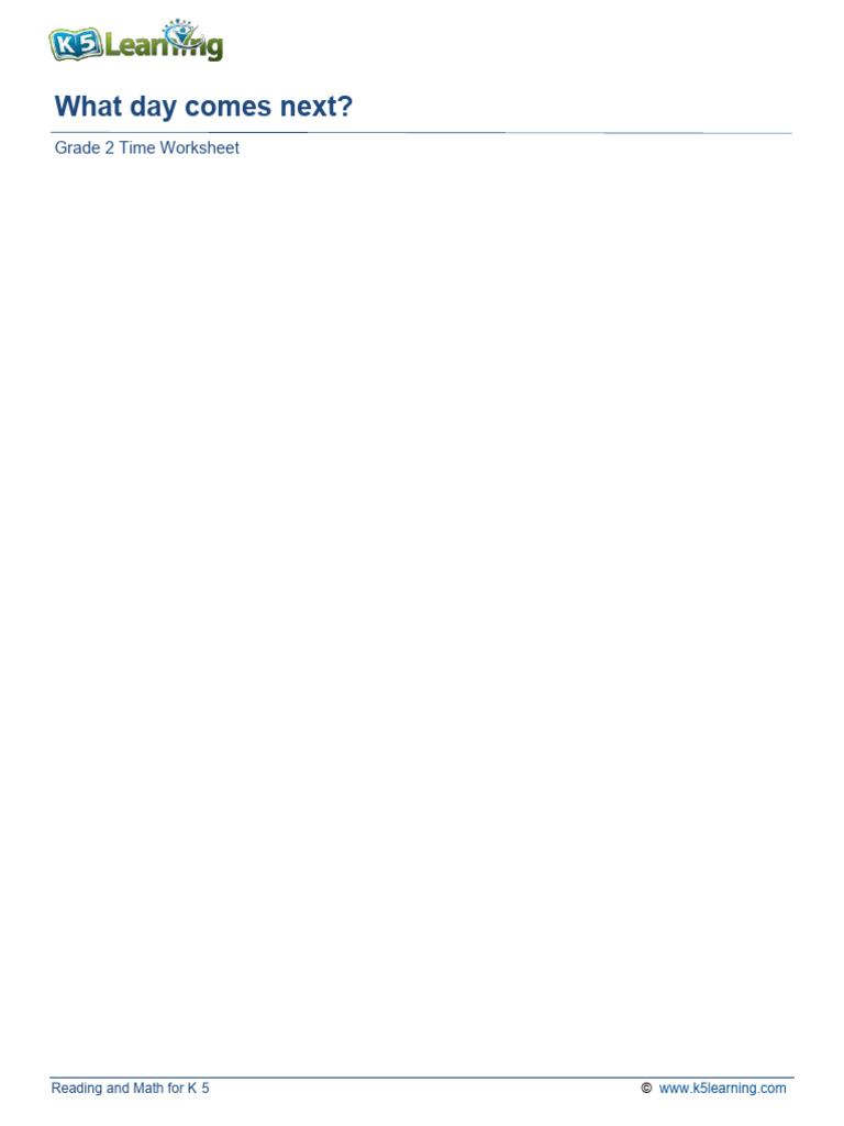 Grade 2 Days of The Week Next A | PDF
