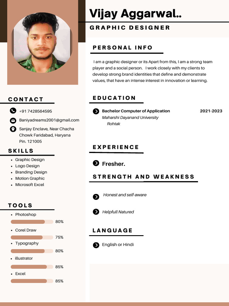 Brown Modern Minimalist Graphic Designer Resume | PDF