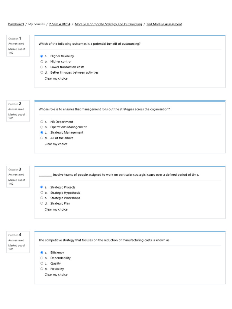 Global Outsourcing Module 2 | PDF | Strategic Management | Business