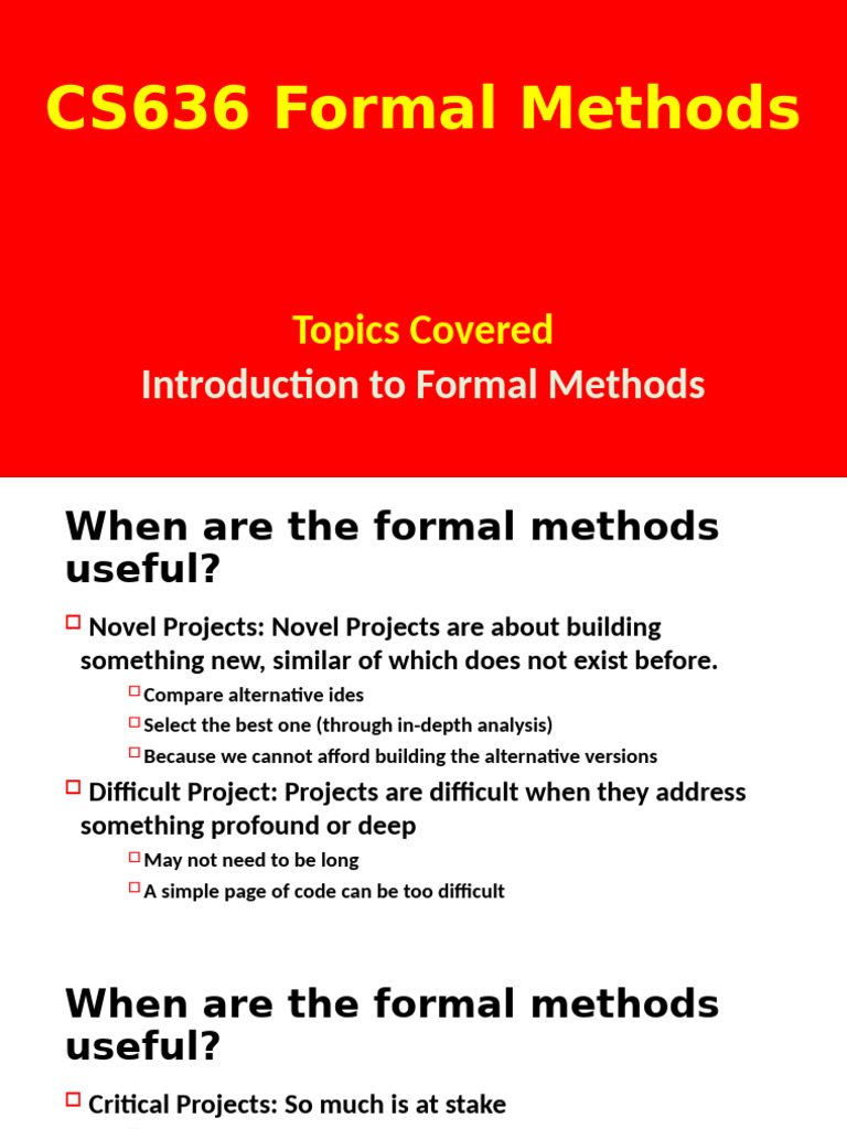 Understanding Formal Methods In Cs636 Pdf