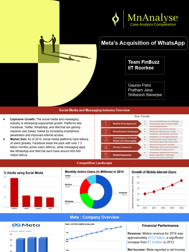 Meta's Strategic WhatsApp Acquisition | PDF | Valuation (Finance ...