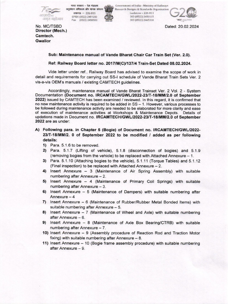 MC TSBD Dated 20-02-24_Maintenance Manual VB2.0 | PDF | Leak ...