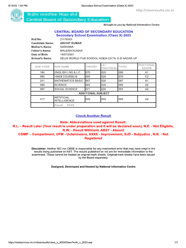 Archit Results | PDF