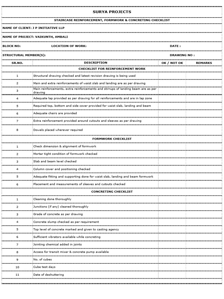 Checklist Staircase | PDF