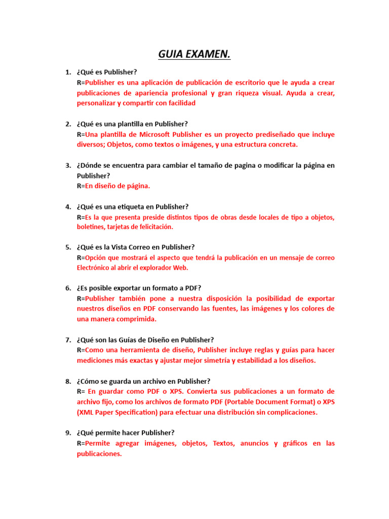 Guia Examen | PDF