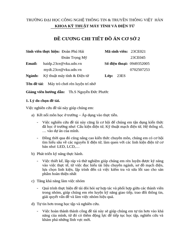 KTMDT DACS2 DeCuongChiTiet | PDF