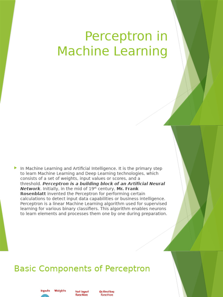 Perceptron in Machine Learning | PDF | Artificial Neural Network | Machine Learning