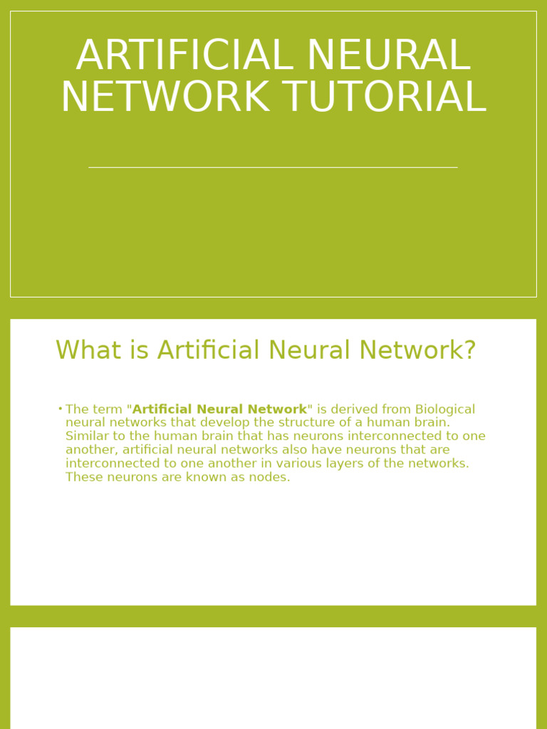 Artificial Neural Network Tutorial | PDF | Artificial Neural Network | Neuron