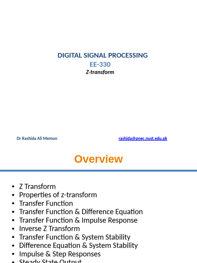 Lecture 5 Z Transform | PDF | Polynomial | Convolution
